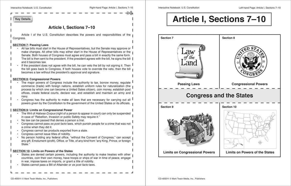 Interactive Notebook: U.S. Constitution Grade 5-12 – A Brighter Child ...