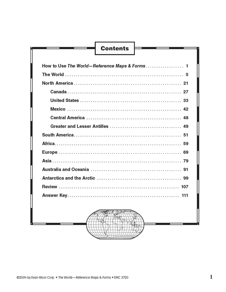 The World Reference & Map Forms (World & Us Maps) Evan-Moor – A ...